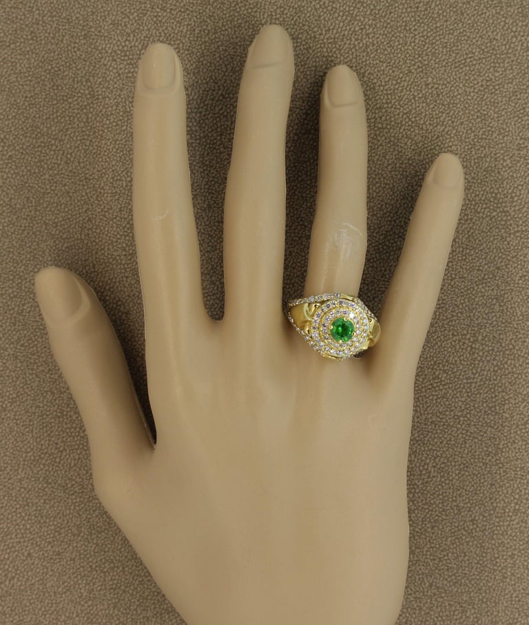 Rare Demantoid Garnet Diamond Gold Ring For Sale at 1stDibs