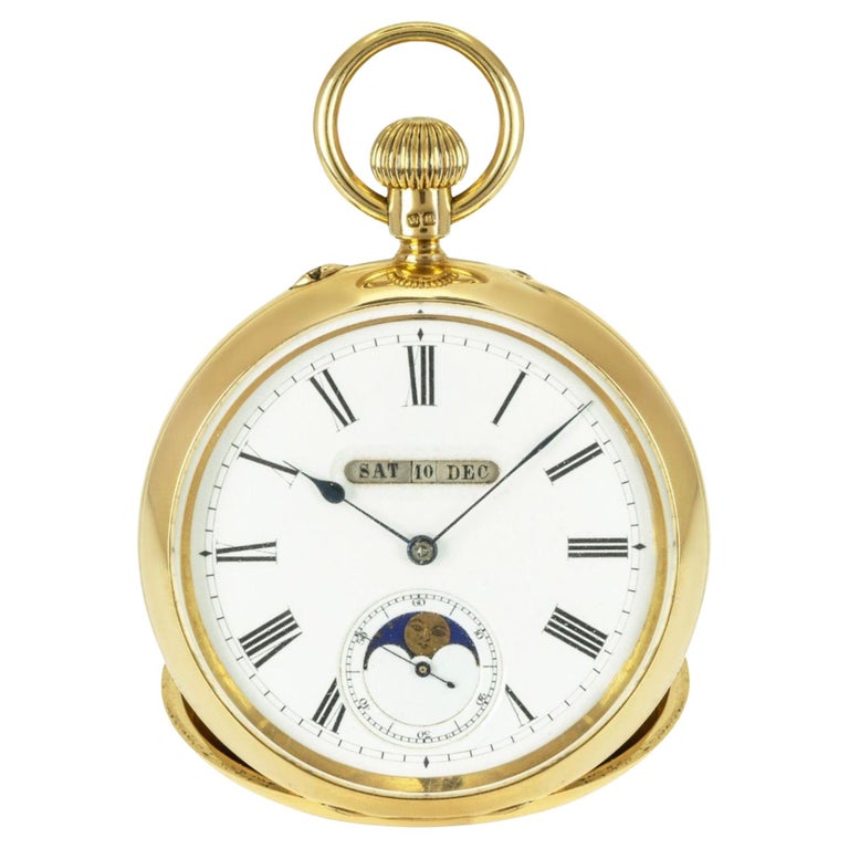 Rare Digital Triple Calendar Moon Phase Keyless Lever OpenFace ...