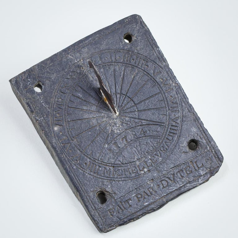 Rare Diminutive 18th Century Sundial Plate Signed and Dated For Sale at ...