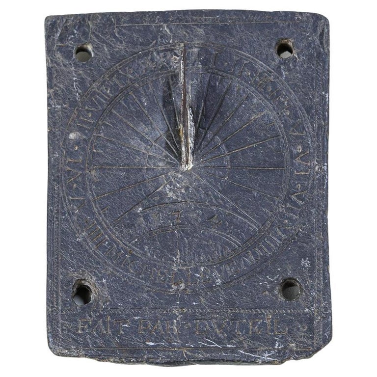 Rare Diminutive 18th Century Sundial Plate Signed and Dated For Sale at ...