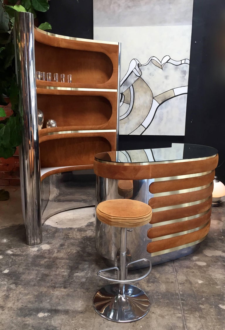 Willy Rizzo Rare Dry Bar and Storage, Italy, 1970s at 1stDibs