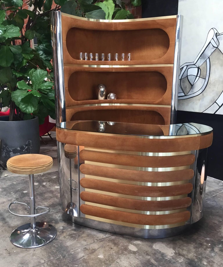 Willy Rizzo Rare Dry Bar and Storage, Italy, 1970s at 1stDibs