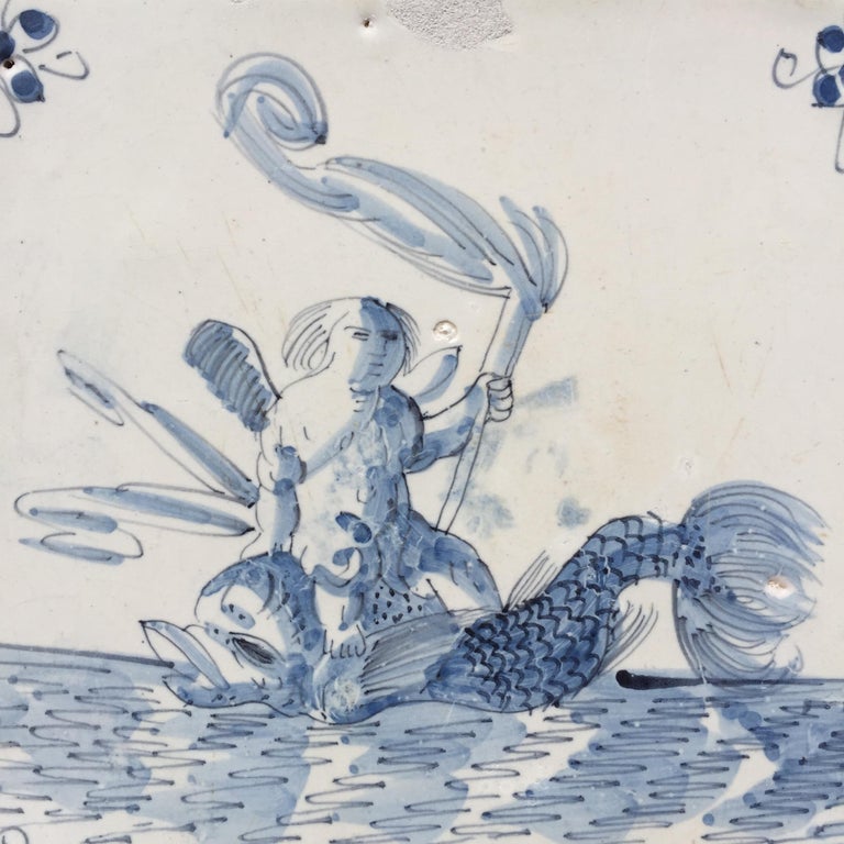 Rare Dutch Delft Mythological Tile, Mid 17th Century at 1stDibs