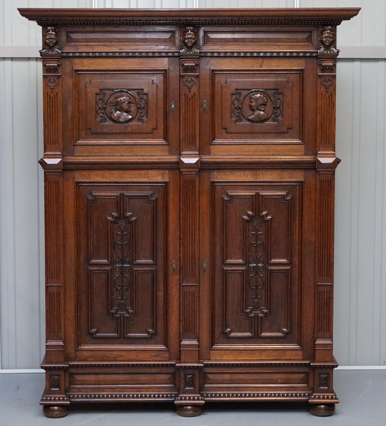 Rare Dutch Stunning 1940s Ornately Hand Carved Cupboard Part Large ...