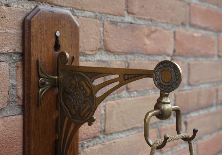 Rare Early 20th Century Brass and Oak Arts and Crafts House Gong for ...