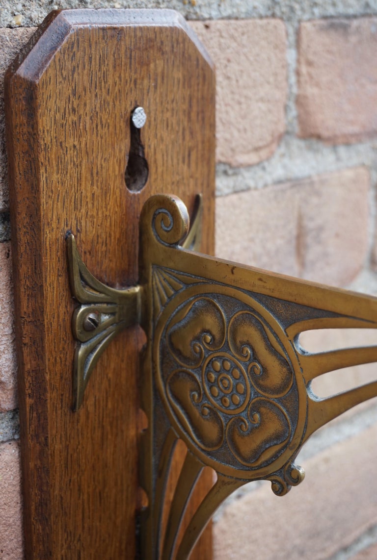 Rare Early 20th Century Brass and Oak Arts and Crafts House Gong for ...