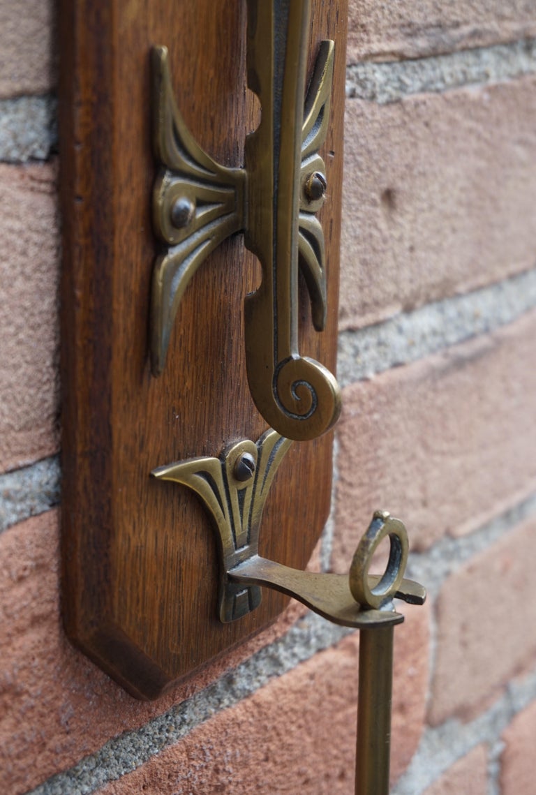 Rare Early 20th Century Brass and Oak Arts and Crafts House Gong for ...