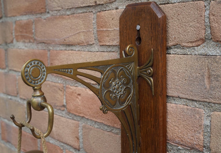 Rare Early 20th Century Brass and Oak Arts and Crafts House Gong for ...