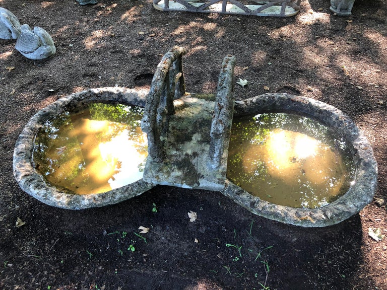 Rare Early French Faux Bois Pond with Arched Bridge For Sale at 1stDibs