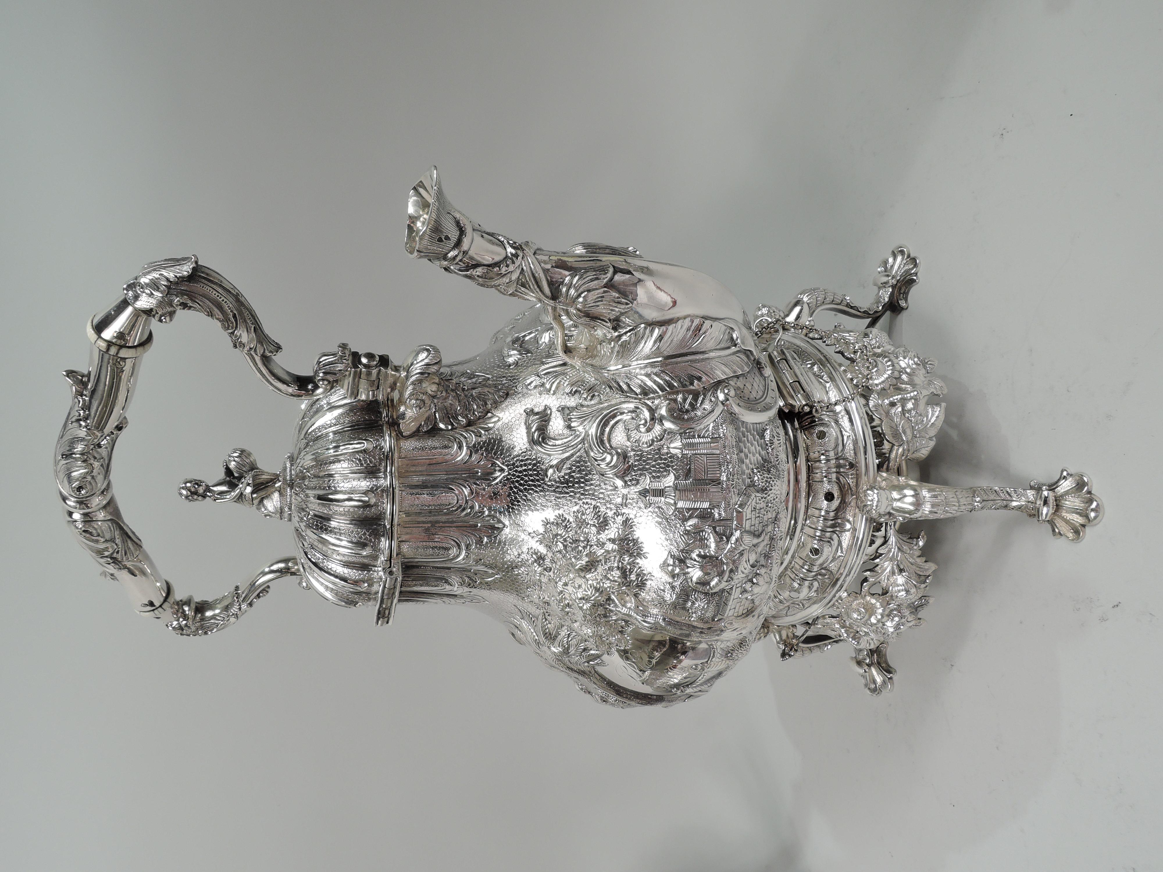 Rare Early Tiffany Rococo Chinoiserie Coin Silver Coffee and Tea Set ...