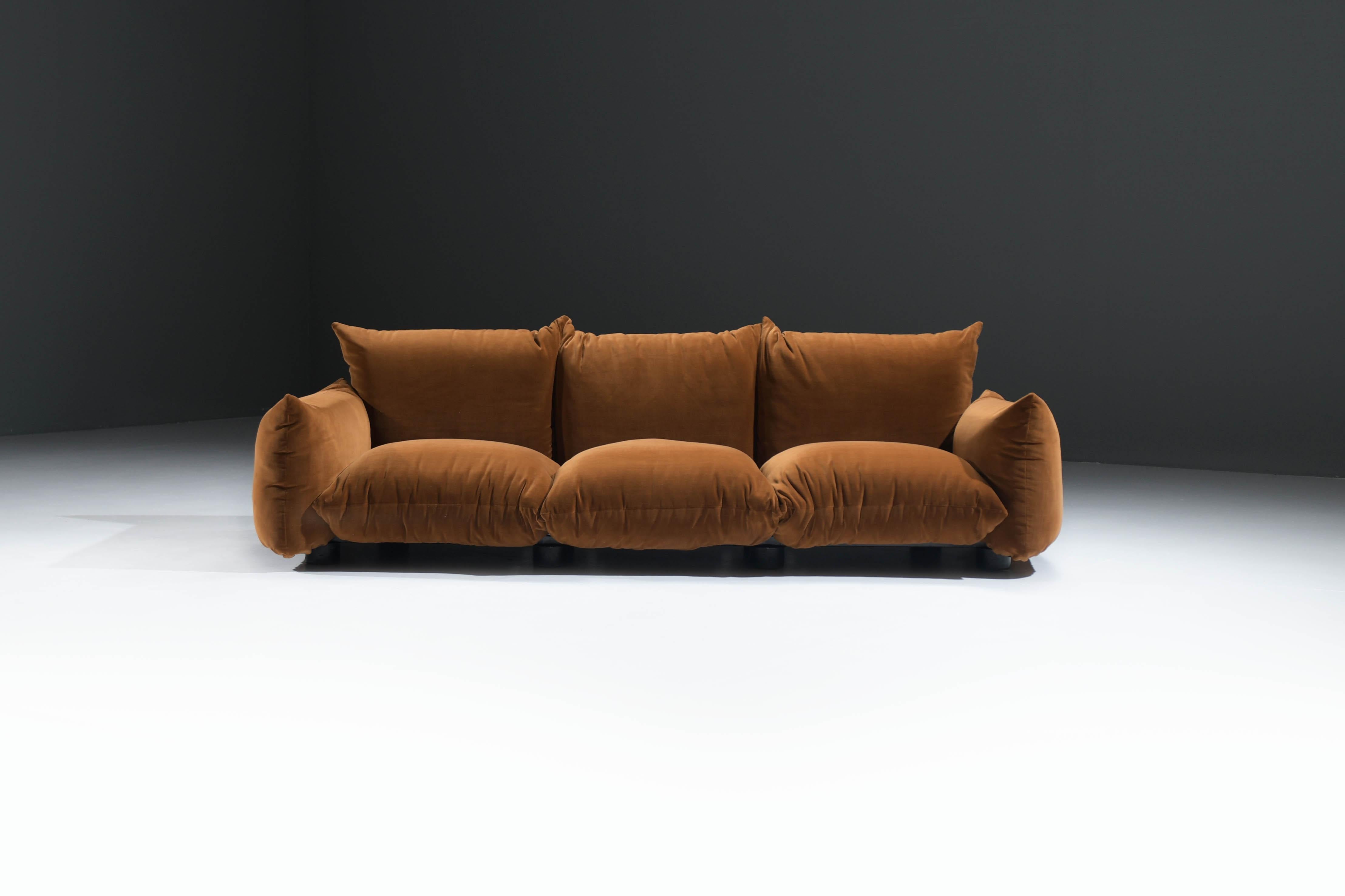 Rare Early Vintage Marenco Sofa in velvet by Mario Marenco for Arflex ...