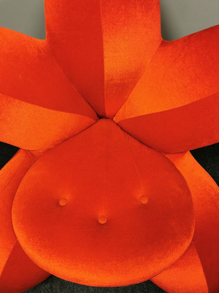 Rare Easy Chair Masanori Umeda Getsuen Lily Red from Edra Around 1990 ...