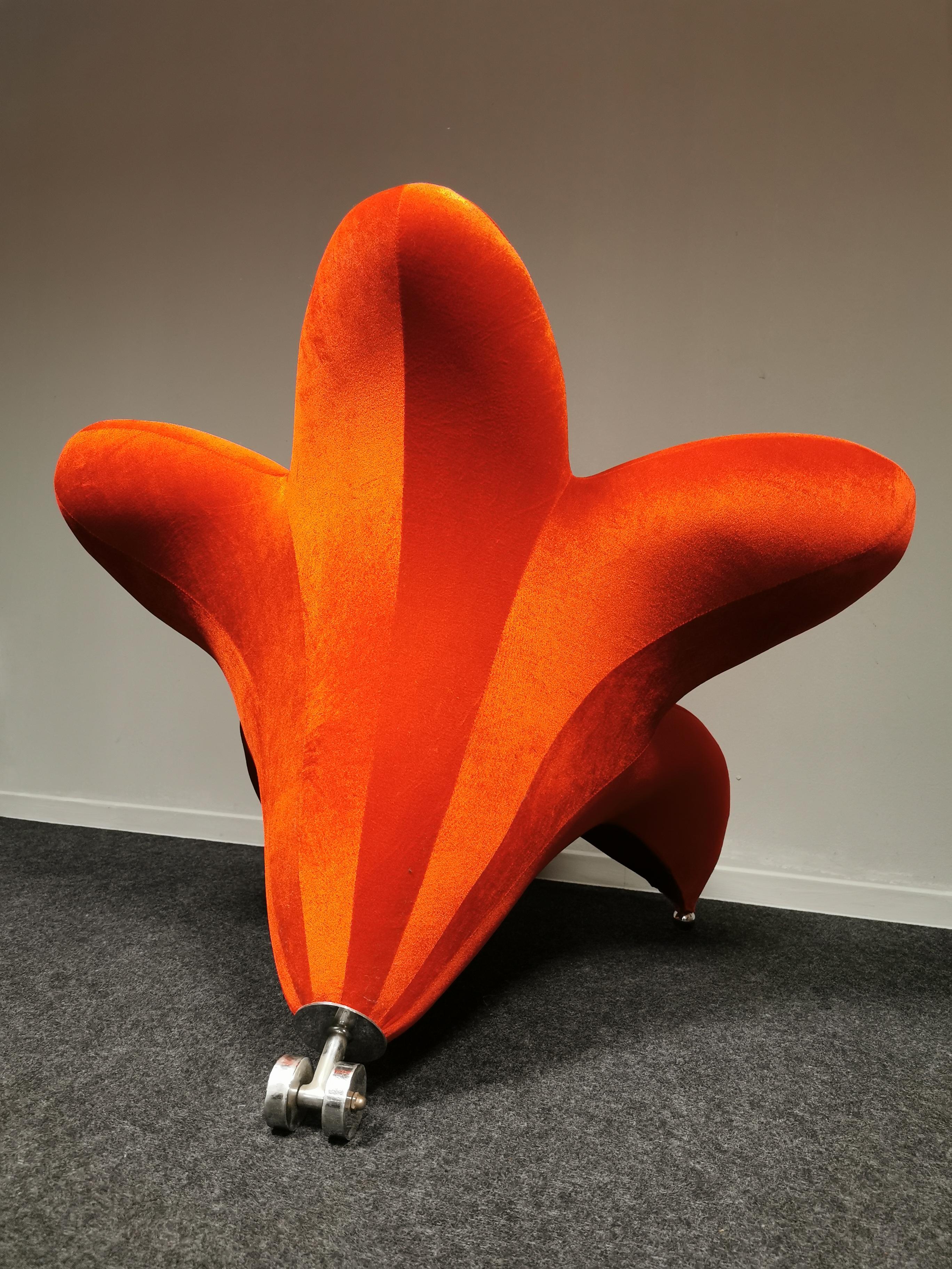 Rare Easy Chair Masanori Umeda Getsuen Lily Red from Edra Around 1990 ...