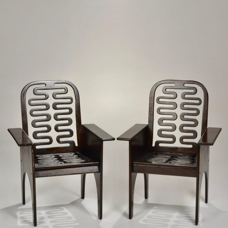 Rare Ebonized Mahogany Chairs by Gerald McCabe + Gregg Fleishman For ...