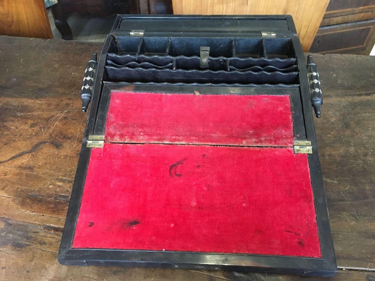 Rare Ebony Anglo-Indian Writing Slope, 19th Century at 1stDibs