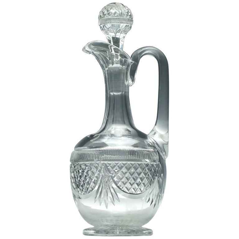 Rare Edinburgh and Leith Glass Claret Jug, circa 1910 For Sale at 1stDibs