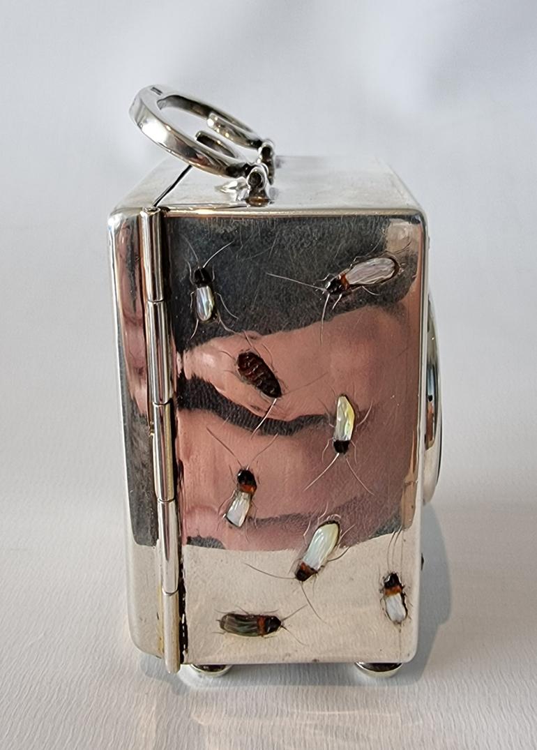 Rare Edwardian Shibayama and Silver Miniature Carriage Clock by Mojon ...