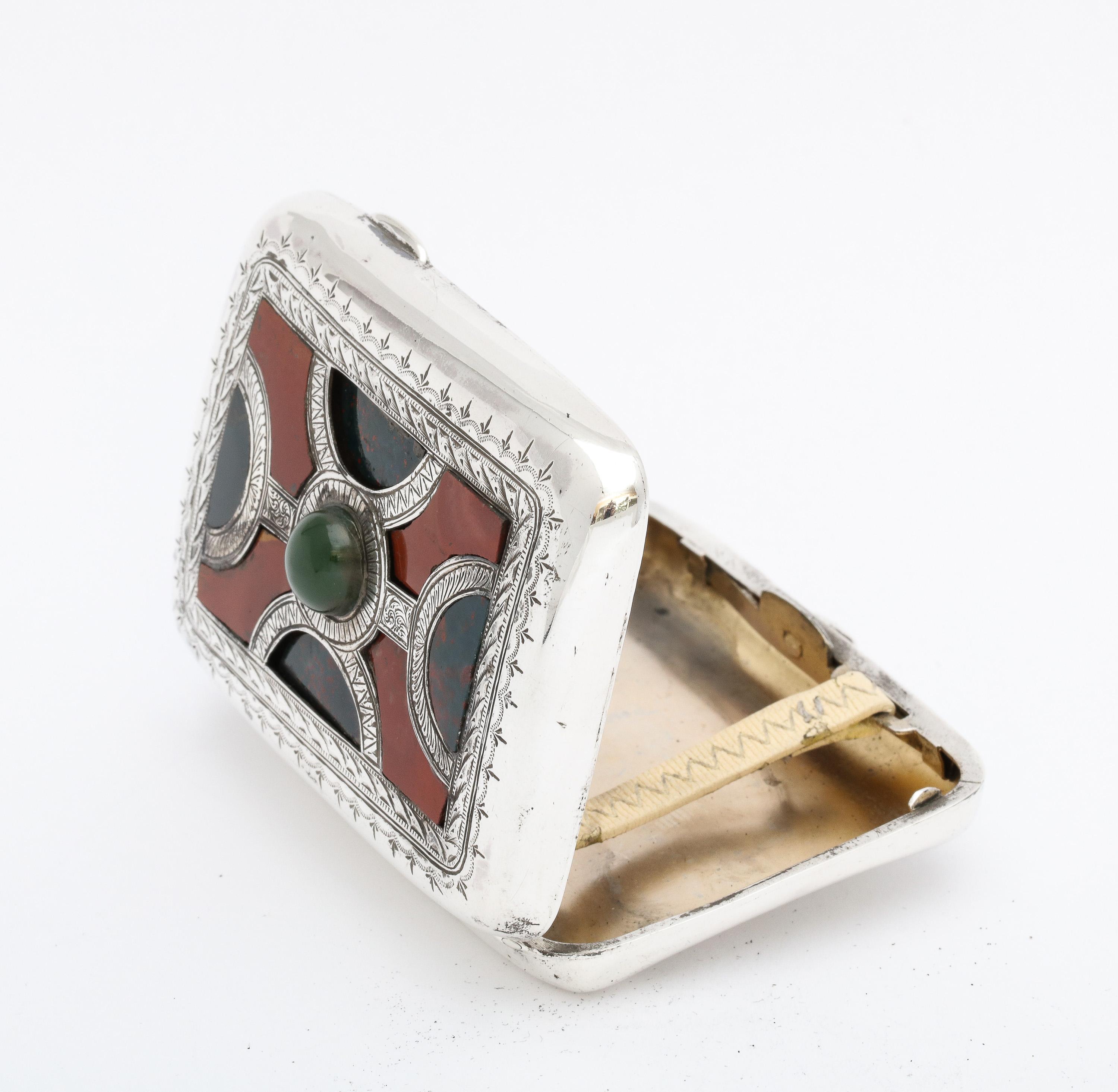 Rare Edwardian Sterling Silver and Scottish Agate Cigarette Case For ...