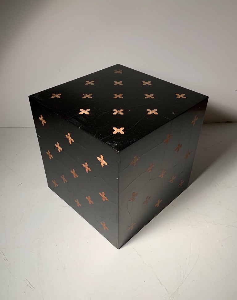 Rare Elegant Edward Wormley Dunbar Parquetry Cube Table For Sale at 1stDibs