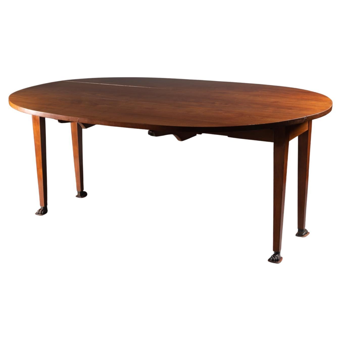 French 1830's Solid Mahogany Extending Dining Table For Sale at 1stDibs