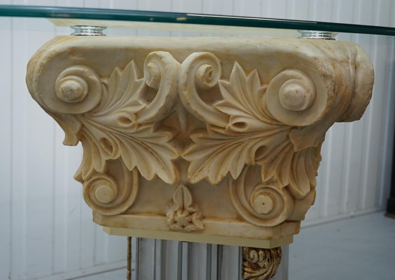 Rare Empire Classical Corinthian Pillar Console Table Base with Thick ...