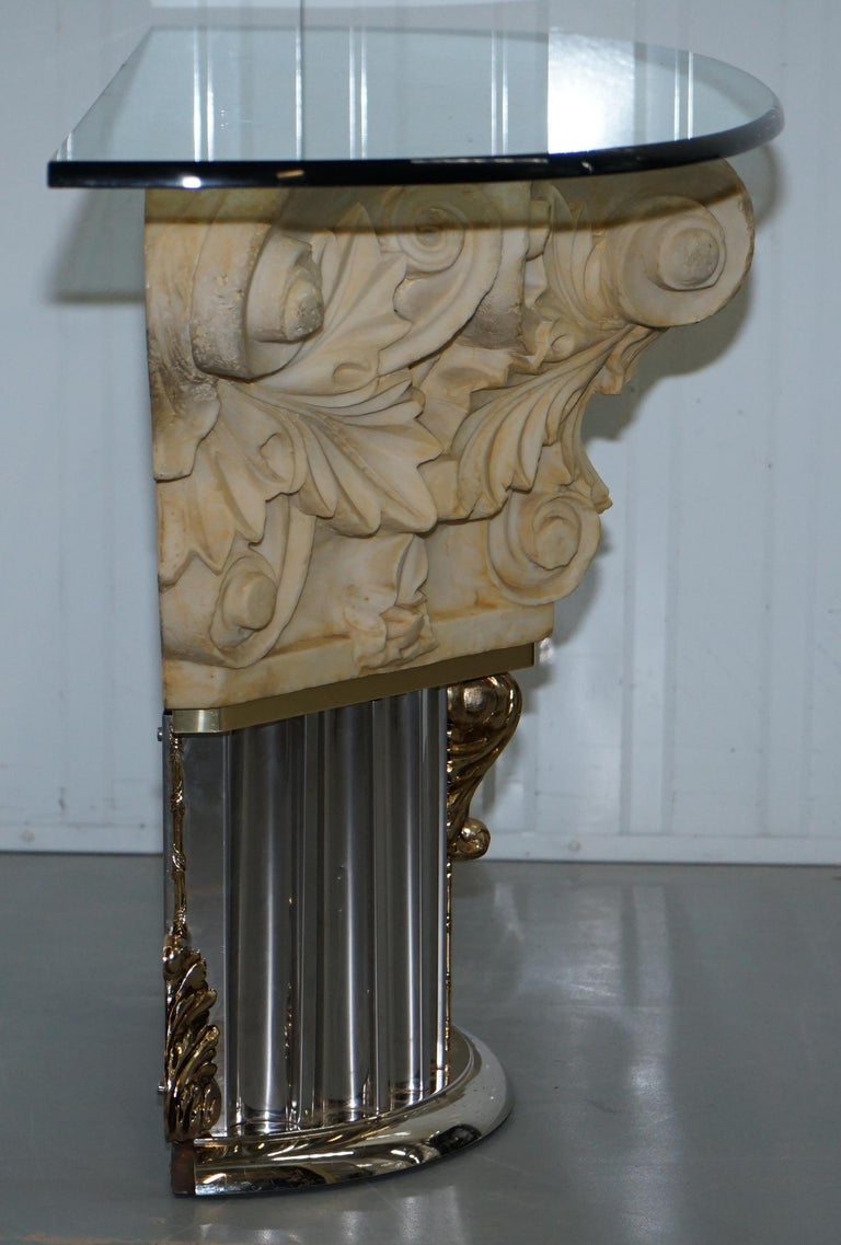Rare Empire Classical Corinthian Pillar Console Table Base with Thick ...