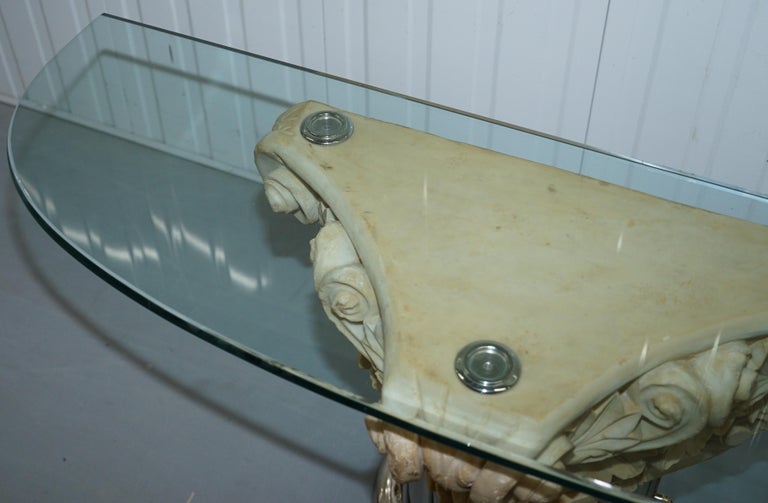 Rare Empire Classical Corinthian Pillar Console Table Base with Thick ...