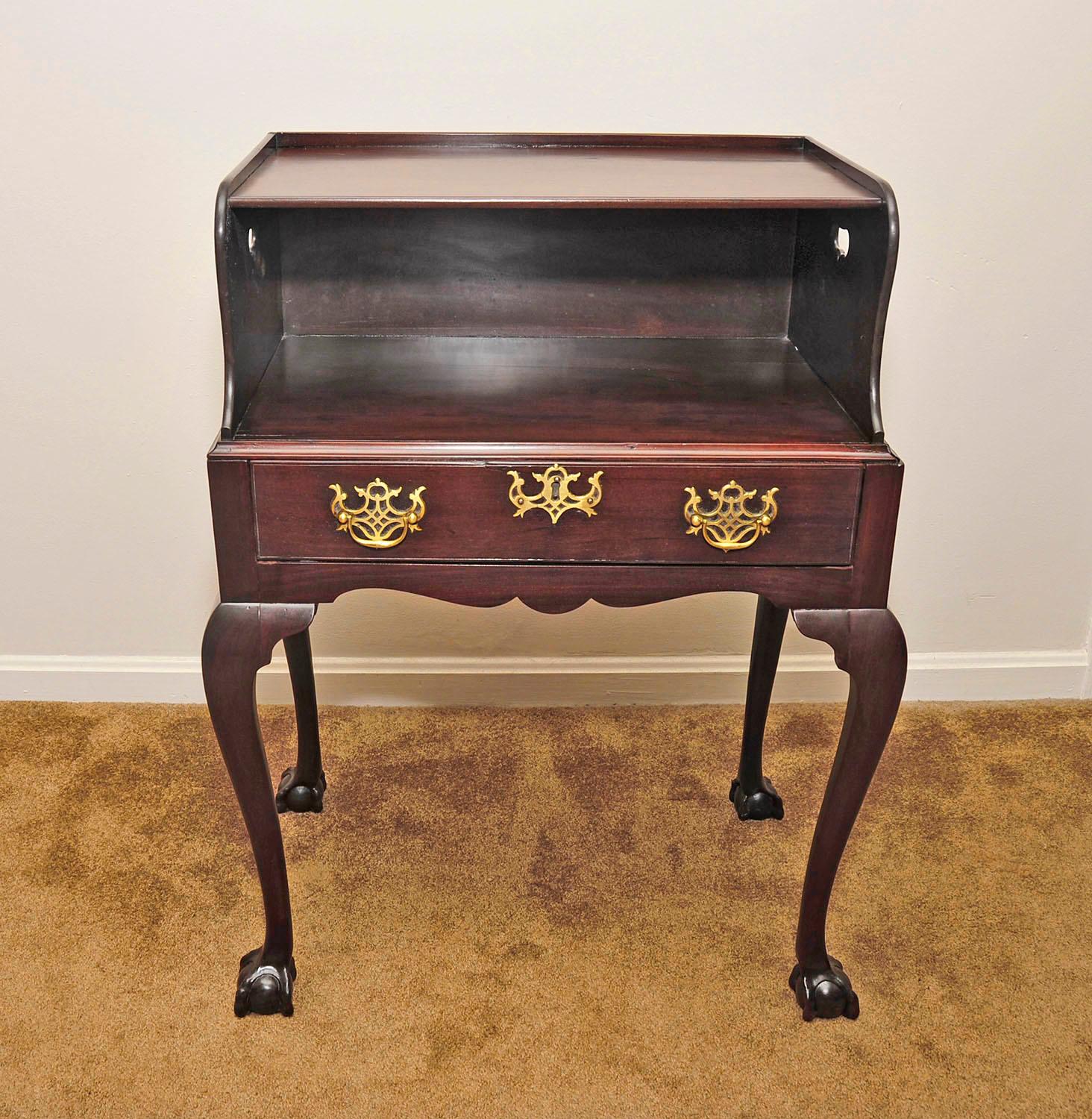 Rare English Mahogany Chippendale Period 1780s Era Bed Side or Tea ...