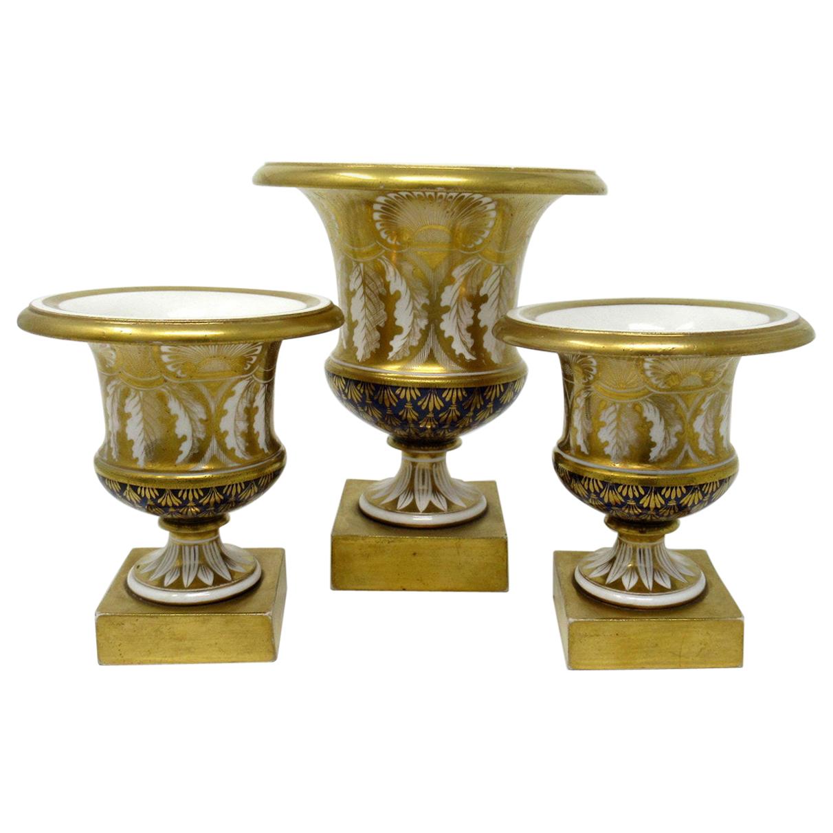 English Porcelain Neoclassical Jade Green-Ground Vases, circa 1840-1860 ...