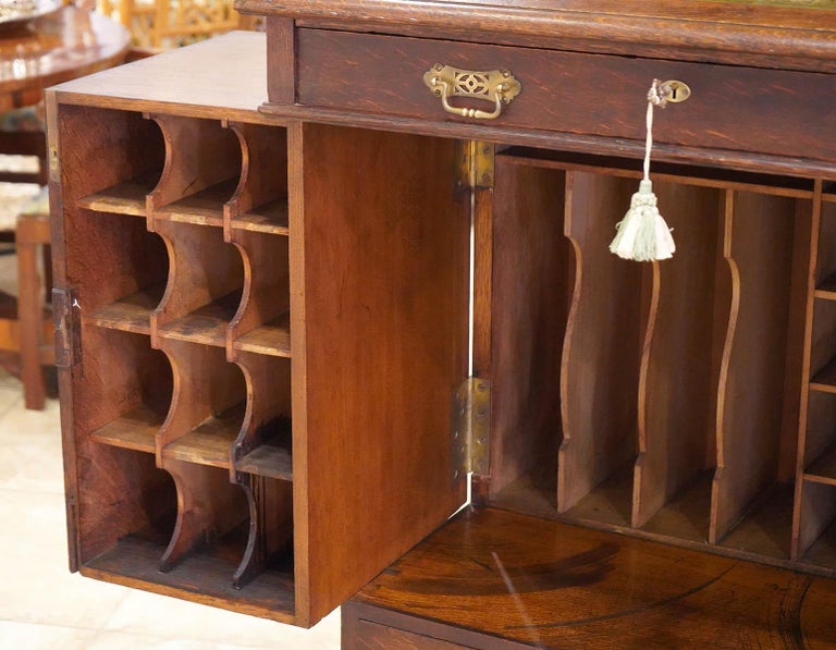 Rare English Oak Wooton Style 19th Century Desk with Rotating Drawers ...