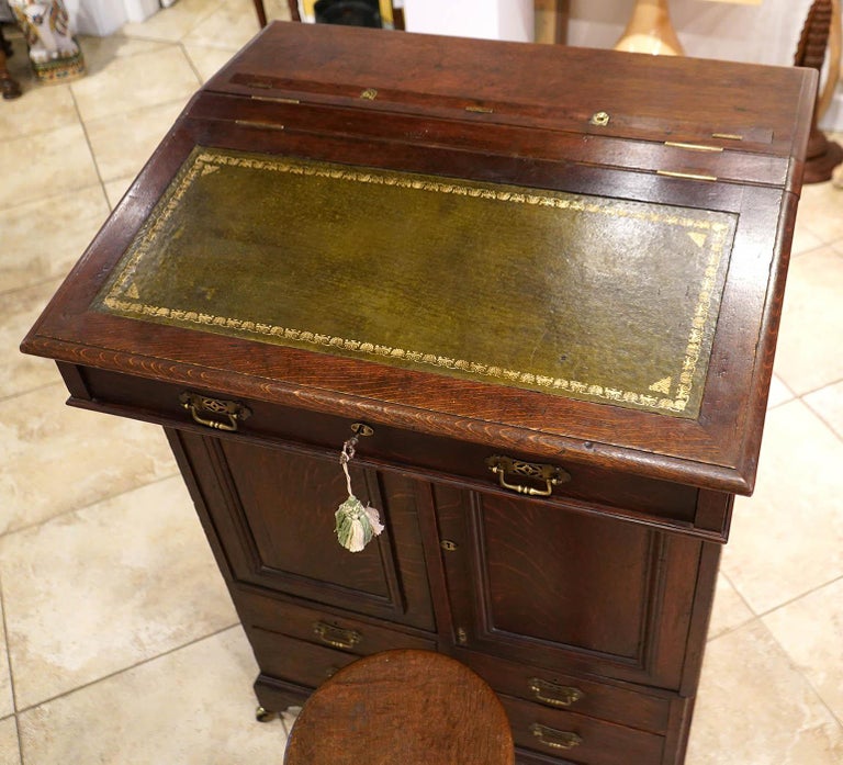 Rare English Oak Wooton Style 19th Century Desk with Rotating Drawers ...