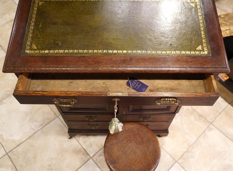 Rare English Oak Wooton Style 19th Century Desk with Rotating Drawers ...