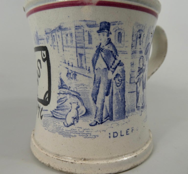 Rare English Pottery Mug ‘Fire Engine’, Dated 1876 at 1stDibs