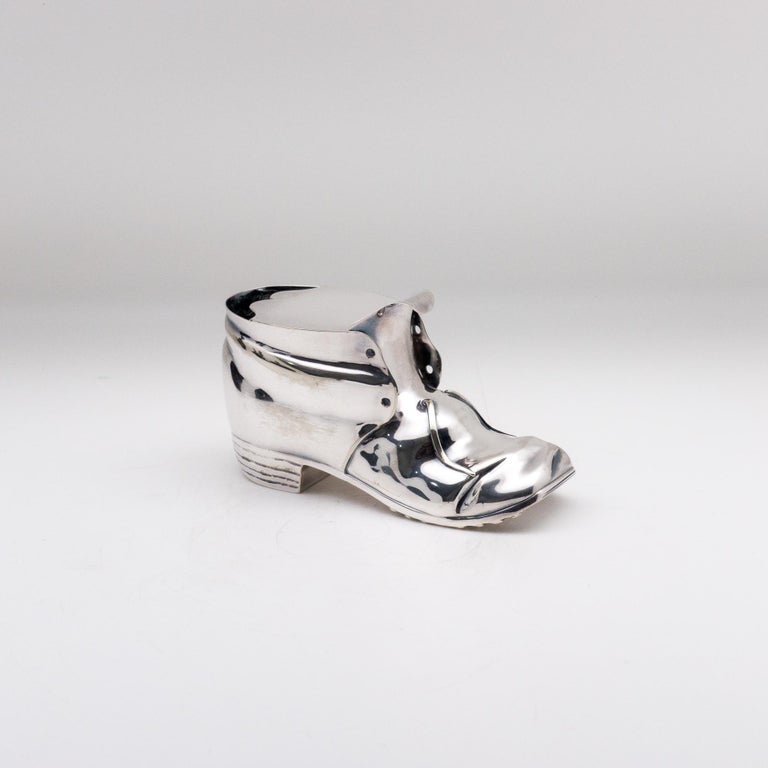 Rare English Victorian Silver Plated Leather or Hobo Shoe Spoon Warmer ...