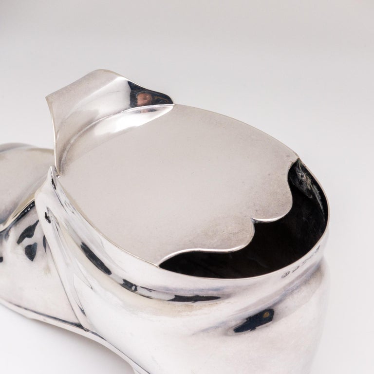 Rare English Victorian Silver Plated Leather or Hobo Shoe Spoon Warmer ...