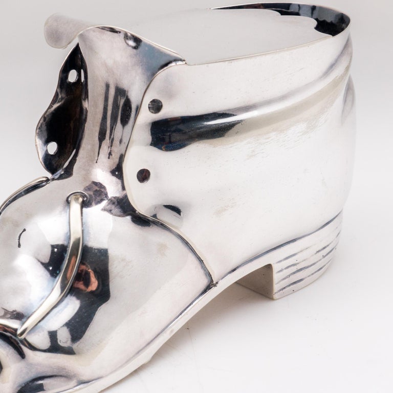 Rare English Victorian Silver Plated Leather or Hobo Shoe Spoon Warmer ...