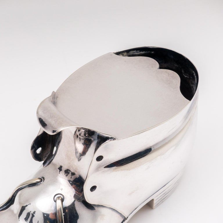 Rare English Victorian Silver Plated Leather or Hobo Shoe Spoon Warmer ...
