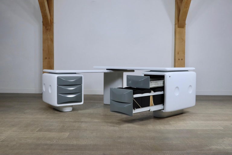 Rare Ernest Igl Jet Corner Writing Desk for Wilhelm Werndl, 1970s at ...