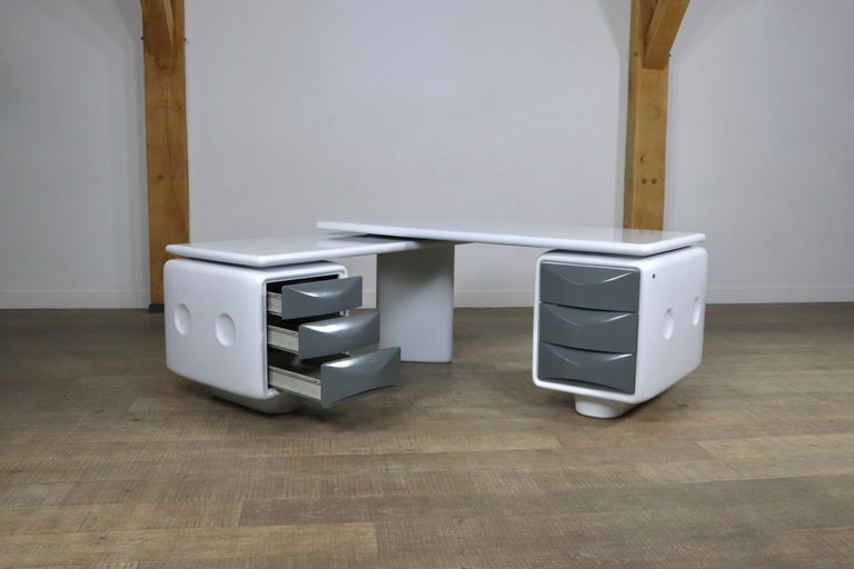 Rare Ernest Igl Jet Corner Writing Desk for Wilhelm Werndl, 1970s at ...