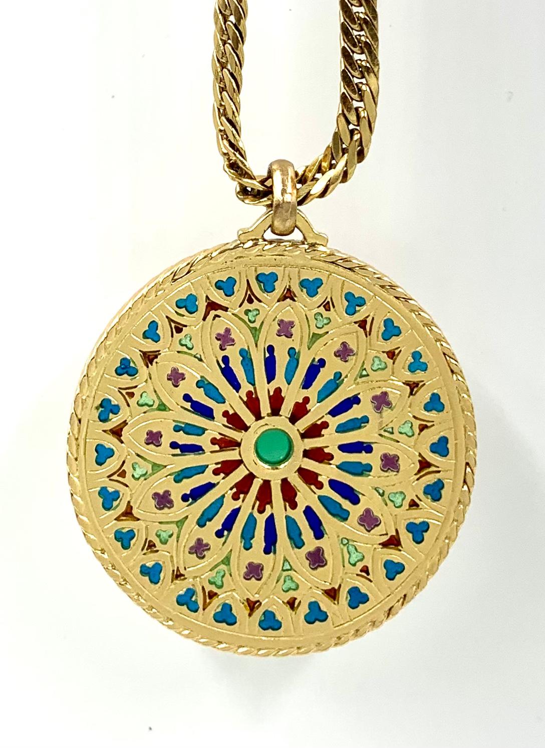 Rare Estate Van Cleef and Arpels Plique-a-Jour Enamel 18K Gold Necklace ...