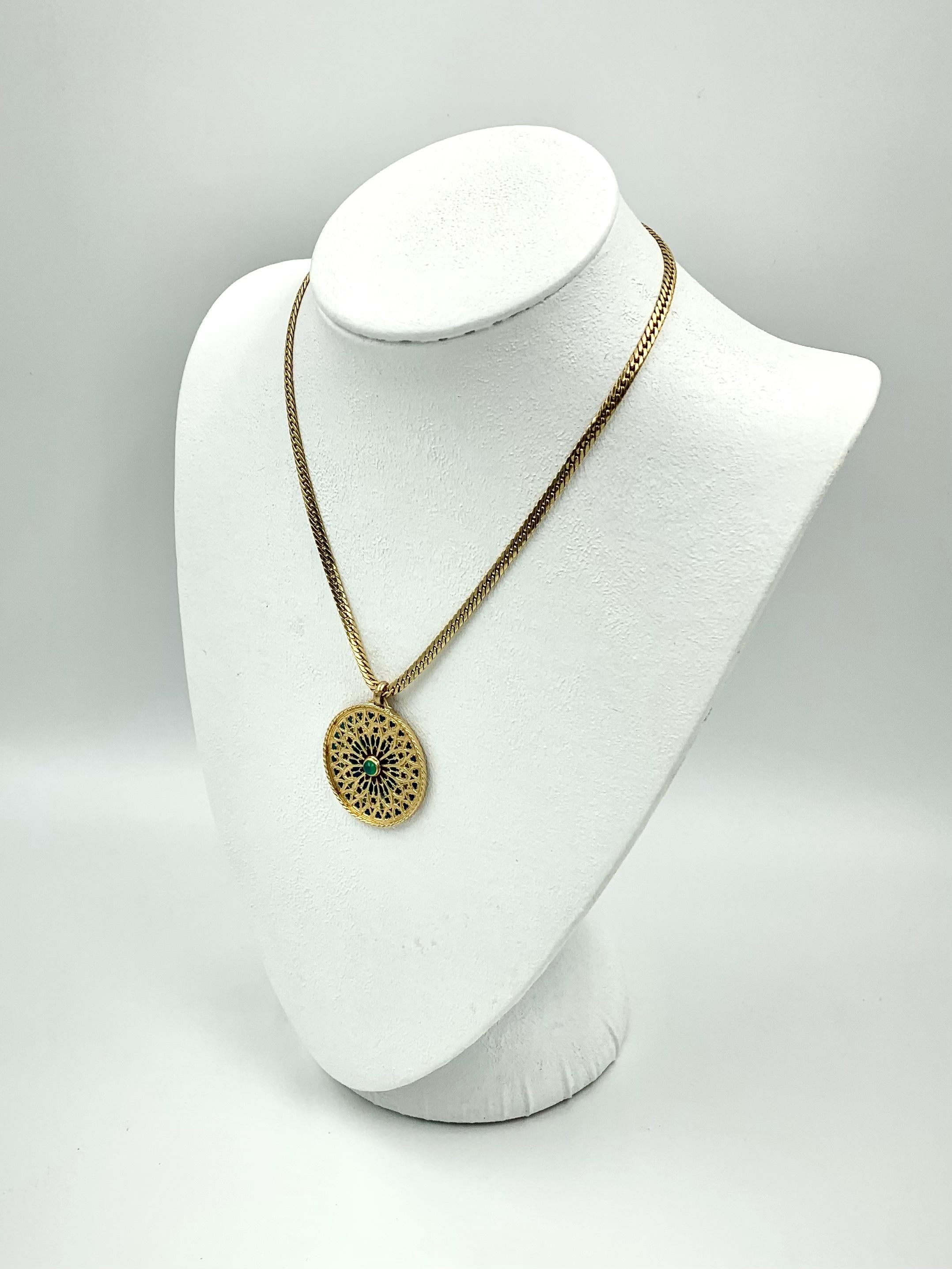 Rare Estate Van Cleef and Arpels Plique-a-Jour Enamel 18K Gold Necklace ...
