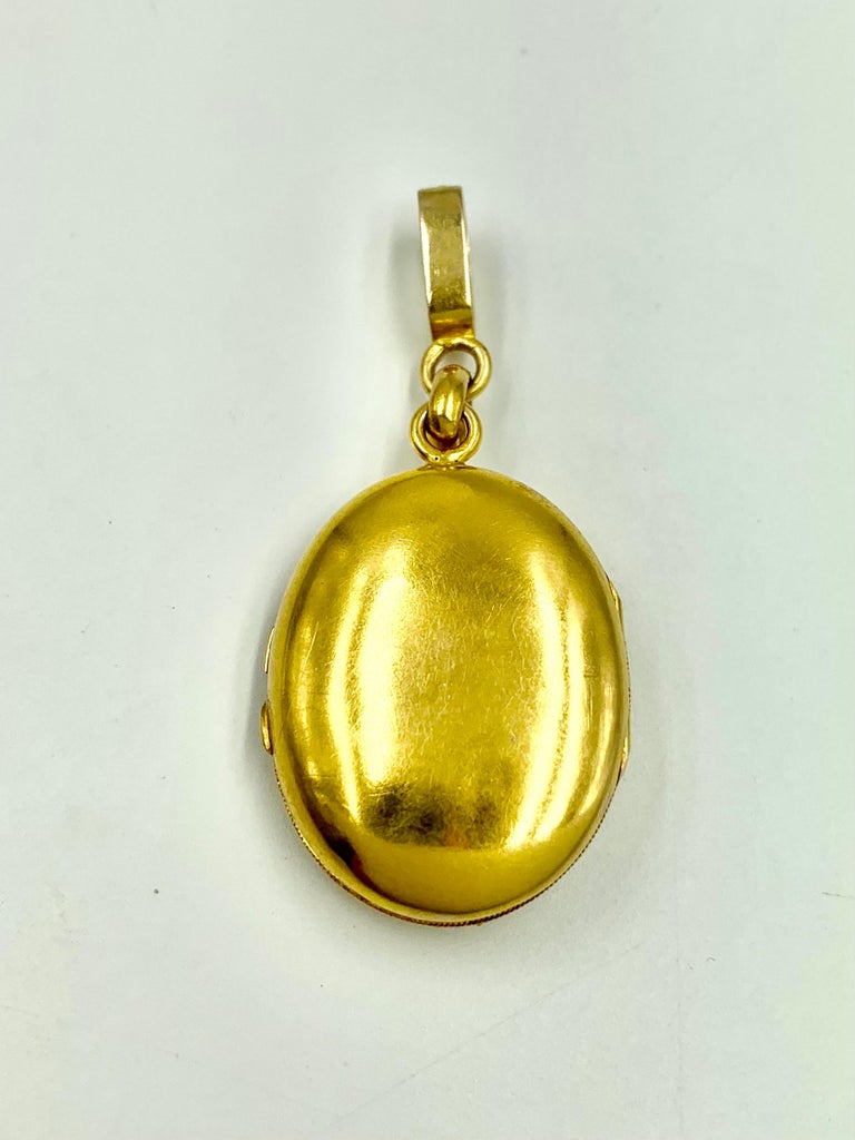 Rare Etruscan Revival 18K Gold Locket Necklace attr. Eugene Fontenay ...