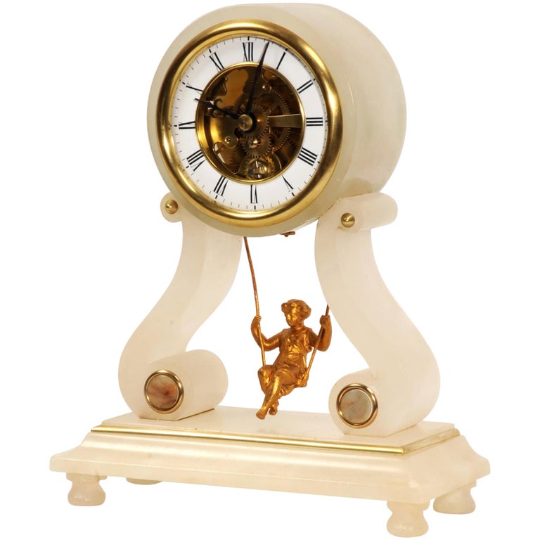 Rare Eugéne Farcot Maiden On A Swing Boudoir Antique French Clock At 1stdibs