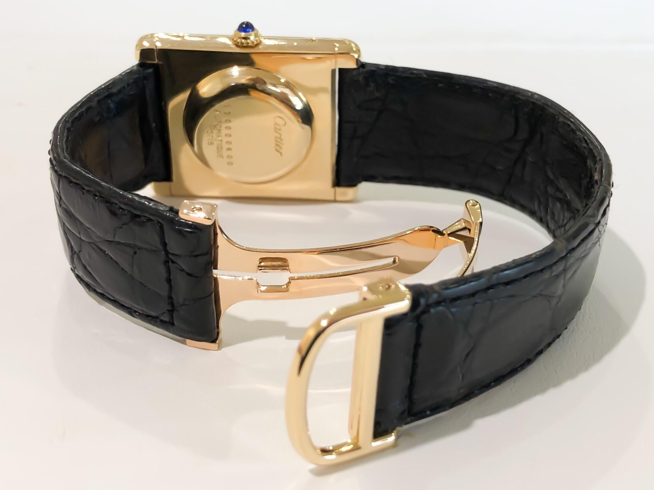 Rare JUMBO Louis Cartier Tank Watch Automatic 18 Karat Yellow Gold For ...