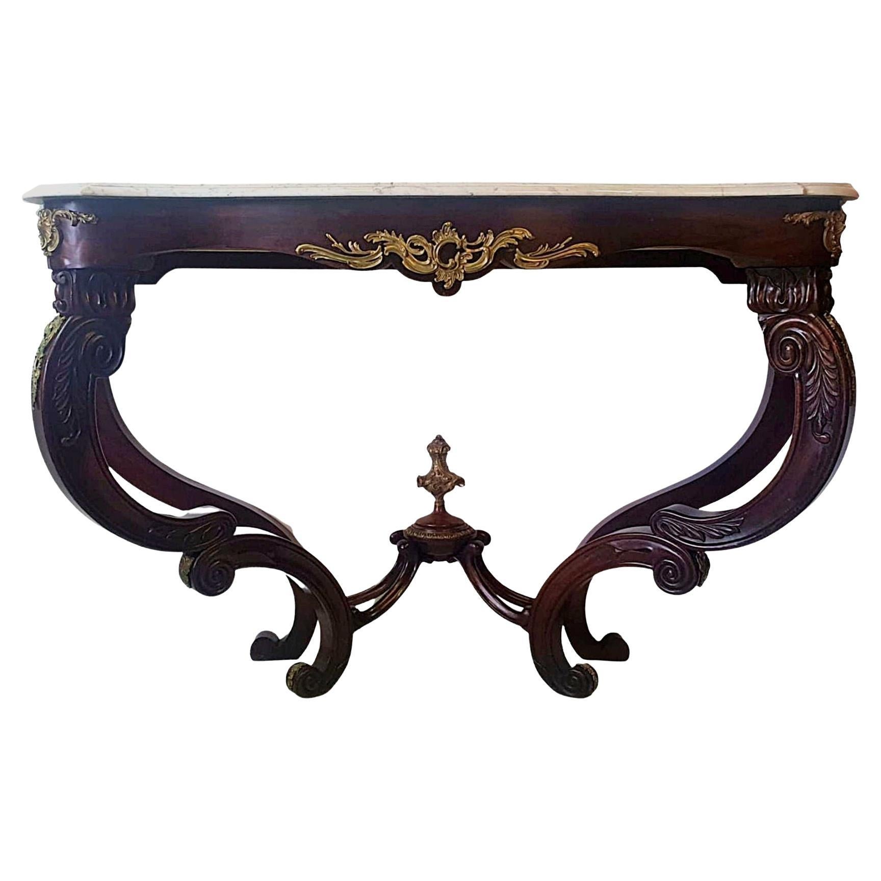 John Henry Belter Laminated Rosewood Rare Console Table at 1stDibs