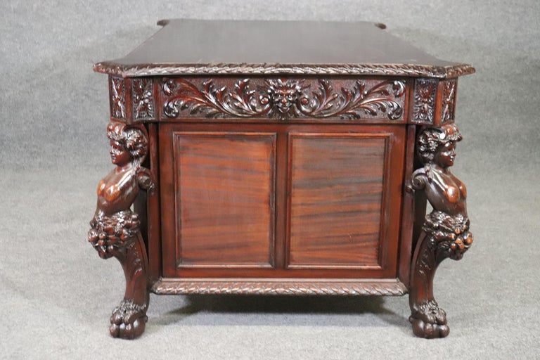 Rare Figural Carved Solid Mahogany R.J. Horner Partners Executive Desk ...