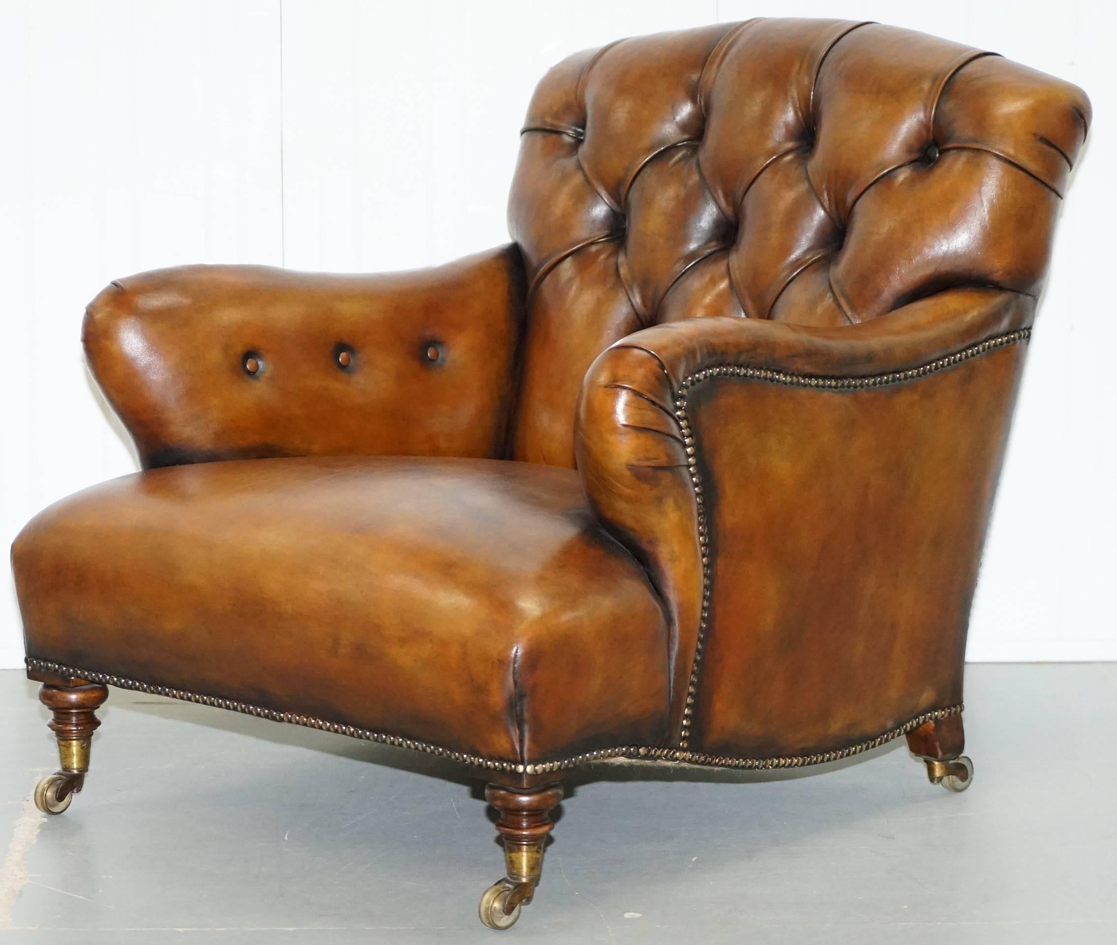 Rare Find Early Victorian Walnut Howard and Son's Fully Restored Club ...