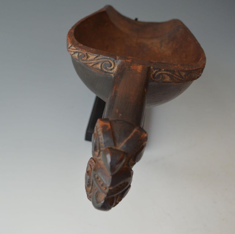 Rare Finely Carved Maori Canoe Bailer Oceanic Polynesian tribal Art For ...