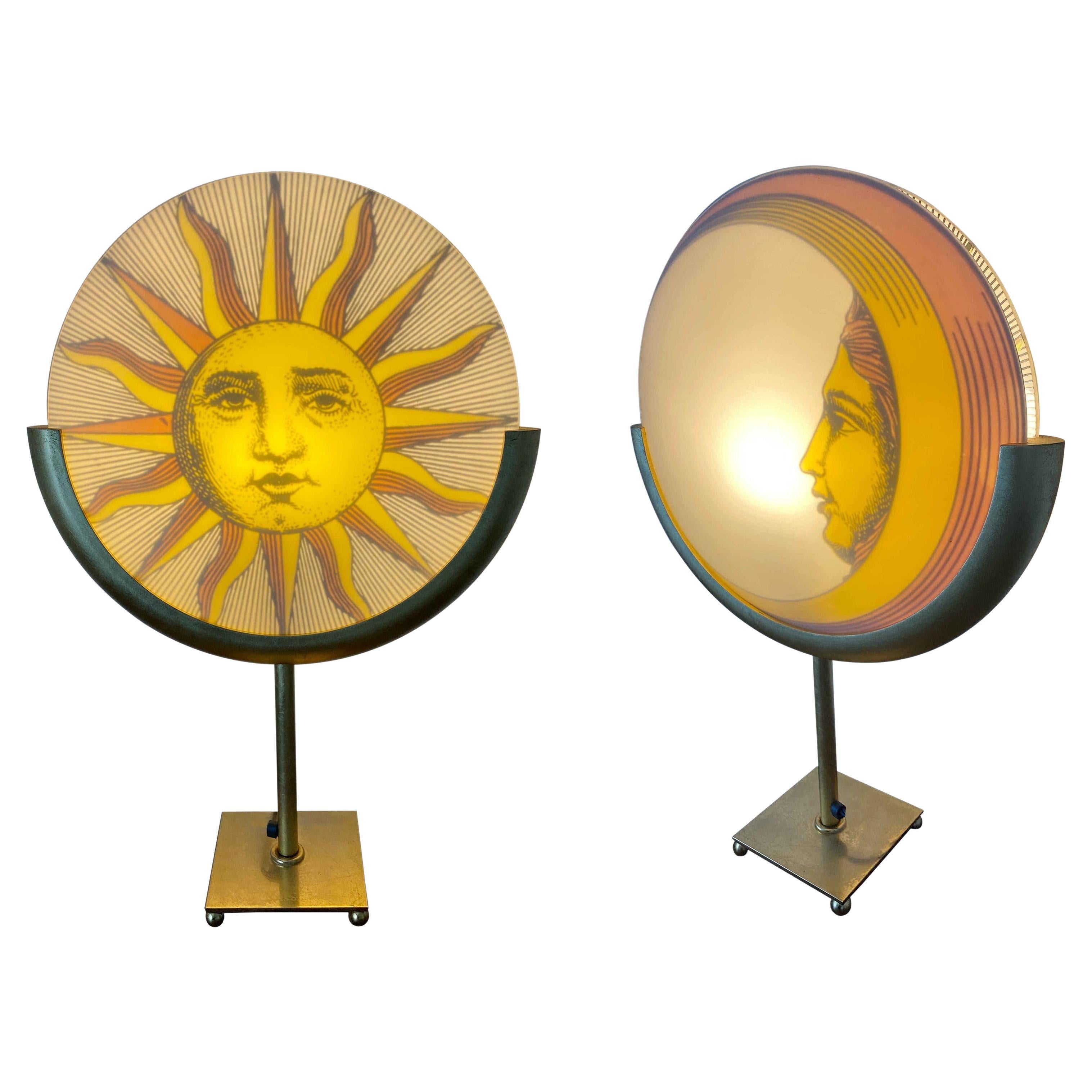 Rare Fornasetti Sun and Moon Table Lamp For Sale at 1stDibs