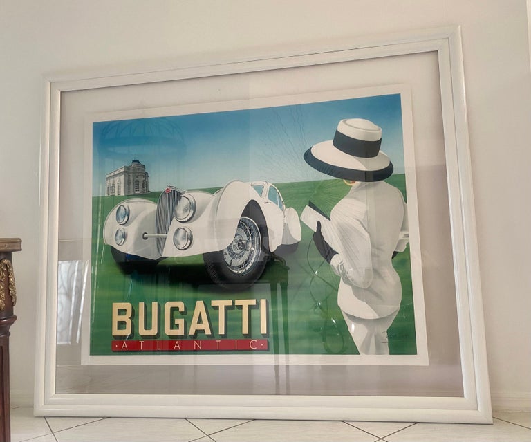 Rare Framed and Hand Signed Razzia Bugatti Atlantic Poster For Sale at ...